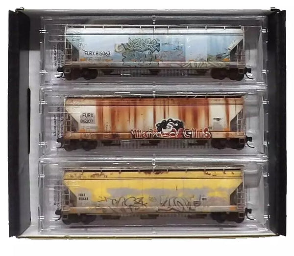 N Micro Trains 98305083 First Union Rail Weathered ACF 3-Bay Covered H – Sidetrack Hobby