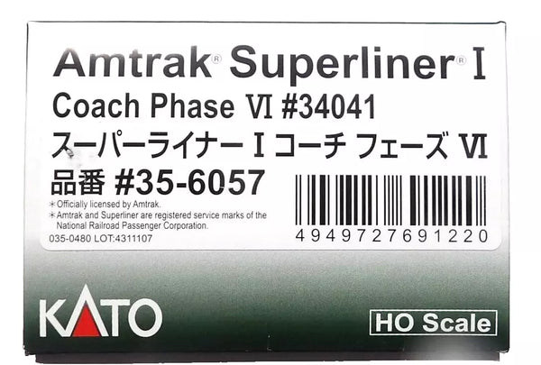 HO Scale Kato 35-6057 Amtrak 34041 Superliner I Coach Phase IV – Sidetrack Hobby