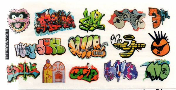 HO Scale T2 Decals HOGRAF0016 Graffiti Decal Set #16 – Sidetrack Hobby