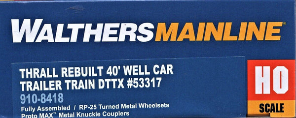 HO Scale Walthers MainLine 910-8418 DTTX 53317 Thrall Rebuilt 40' Well – Sidetrack Hobby