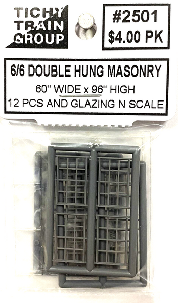 N Scale Tichy Train Group 2501 Double Hung 6/6 Masonry 60" x 96" Windo ...