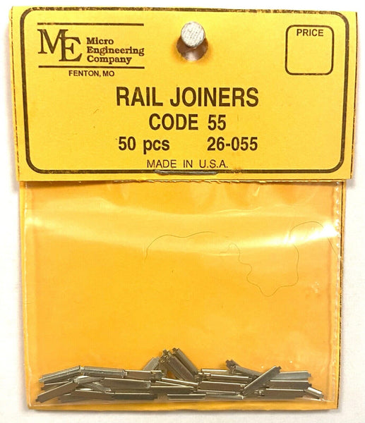 HO/N Scale Micro Engineering 26-055 Code 55 Nickel-Silver Rail Joiners ...