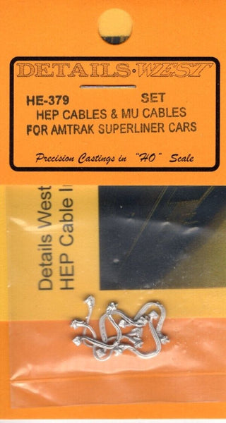 HO Scale Details West HE-379 HEP Cables & MU Cables for Amtrak Superli ...