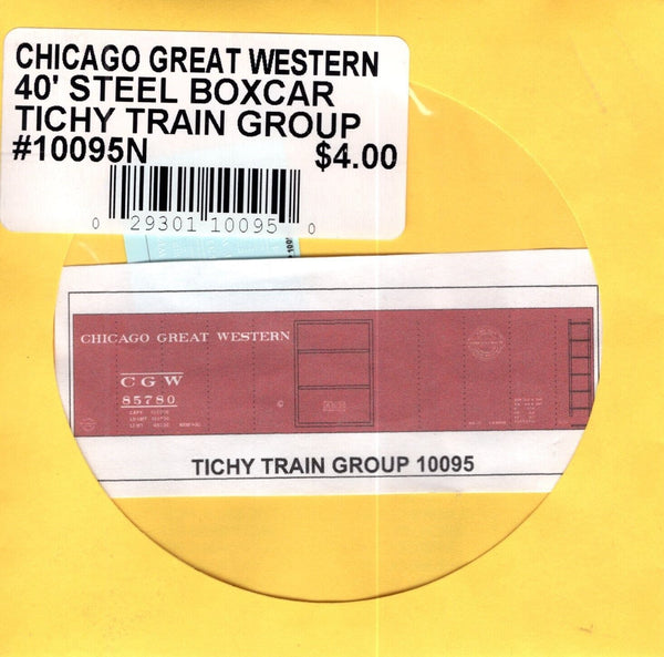 N Scale Tichy Train Group 10095N CGW Chicago Great Western 40' Boxcar ...