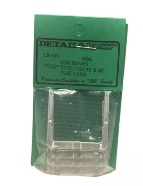 HO Scale Details West LB-171 Log Bunks "PC&F" Type for 40' & 50' Flat ...