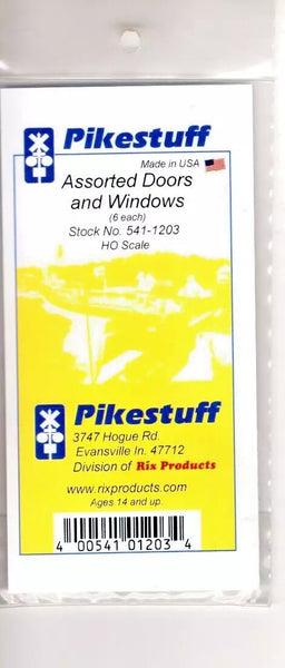 HO Scale Pikestuff 541-1203 Assorted Doors and Windows Pkg (6 ...