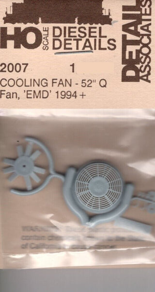 HO Scale Detail Associates 2007 Cooling Fan - 52" Q Fan, EMD 1994+ 1/P ...