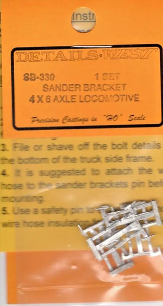 HO Scale Details West SB-330 Sander Bracket 4x6 Axle Locomotive 1 Set ...