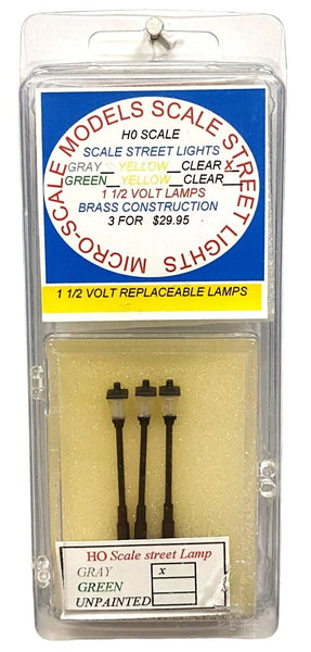 HO Scale Tichy Train DD1003 Gray Street Lamps pkg (3) – Sidetrack Hobby