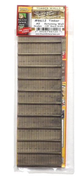 HO S & O Scale Chooch 214-8612 Gray Timber Retaining Wall – Sidetrack Hobby