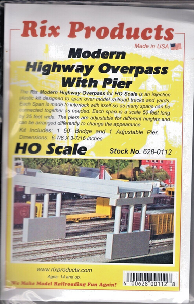 HO Scale Rix Products 628-112 Modern Highway Overpass with Pier ...