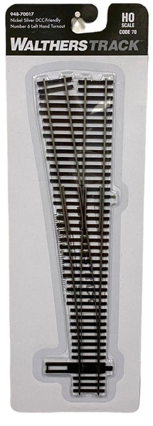 HO Scale Walthers 70017 Code 70 #6 Left Hand DCC Friendly Turnout ...