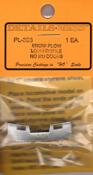 HO Scale Details West PL-303 Snow Plow Low Profile No MU Doors 1/pkg ...