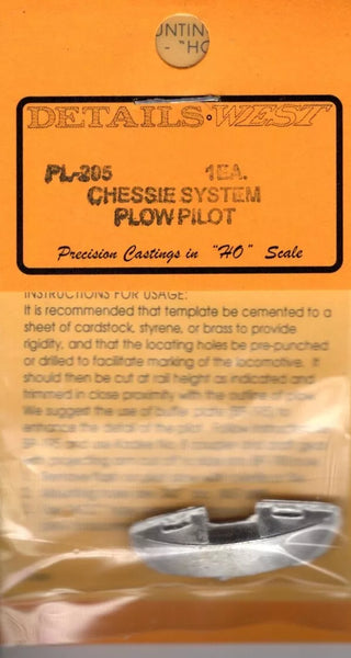 HO Scale Details West PL-205 Chessie System Plow Pilot – Sidetrack Hobby