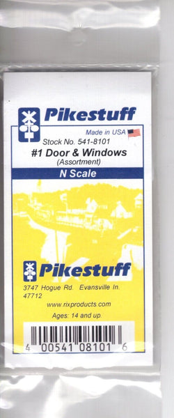 N Scale Pikestuff 541-8101 #1 Door & Windows (Assortment) – Sidetrack Hobby