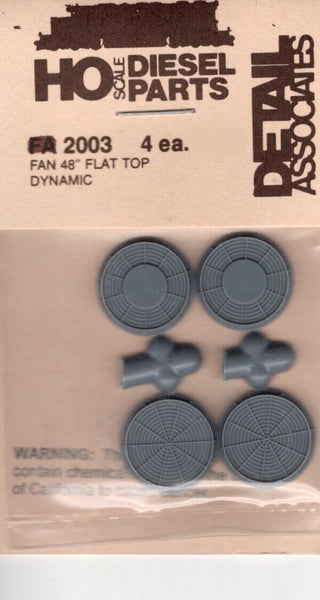 HO Scale Detail Associates 2003 Fan 48" Flat Top Dynamic 4 Ea ...