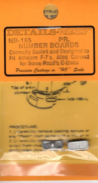 HO Scale Details West NB-165 Number Boards Sealed & Designed for Athea ...