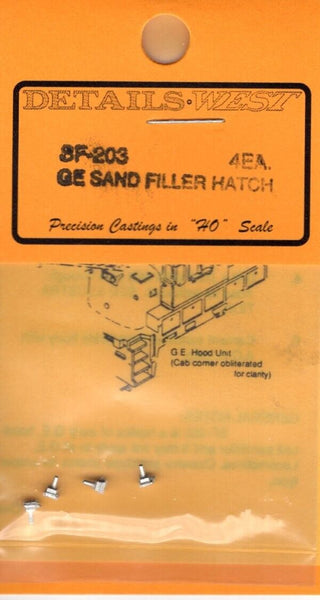 HO Scale Details West SF-203 GE Sand Filler Hatch 4/Pkg – Sidetrack Hobby
