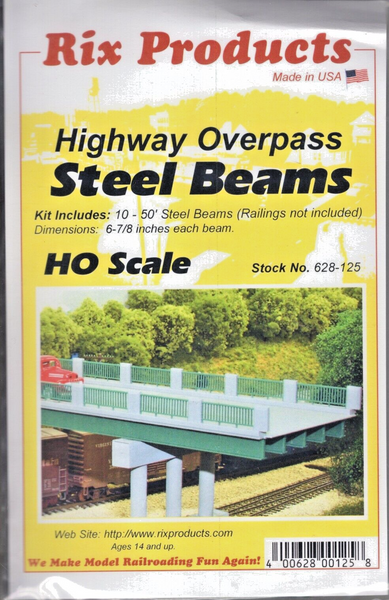 HO Scale Rix Products 628-125 Highway Overpass Steal Beams – Sidetrack ...