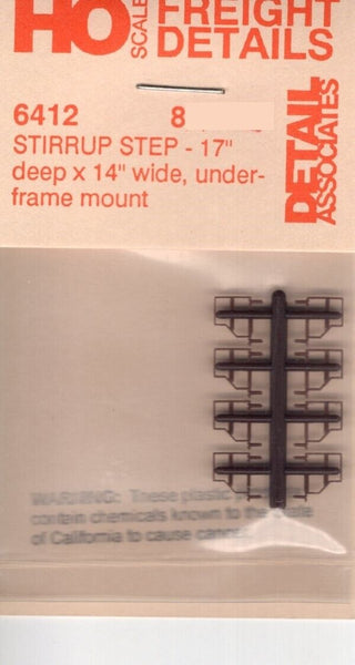 HO Scale Detail Associates 6412 Stirrup Step - 17" Deep x 14" Wide, Un ...