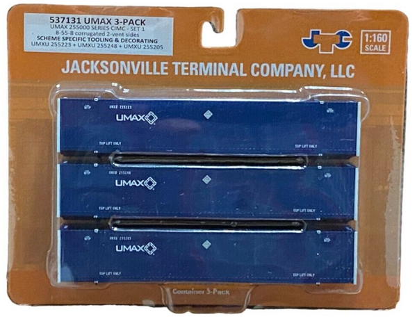 N Scale Jacksonville Terminal 537131 UMAX UP/CSX 53' Corrugated Contai ...