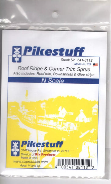 N Scale Pikestuff 541-8112 Roof Ridge & Corner Trim Sprue – Sidetrack Hobby