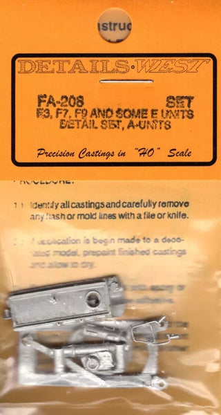HO Scale Details West FA-208 F3, F7, F9 and Some E Units Detail Set, A ...
