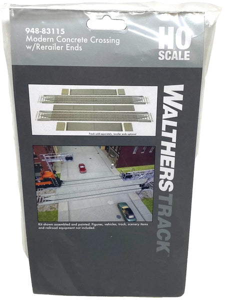 HO Scale Walthers 948-83115 Modern Concrete Grade Crossing with Rerail ...
