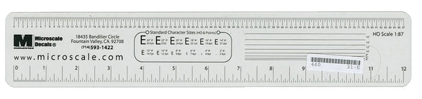 HO Scale Microscale 31 Clear (See-Through) HO Scale Ruler – Sidetrack Hobby