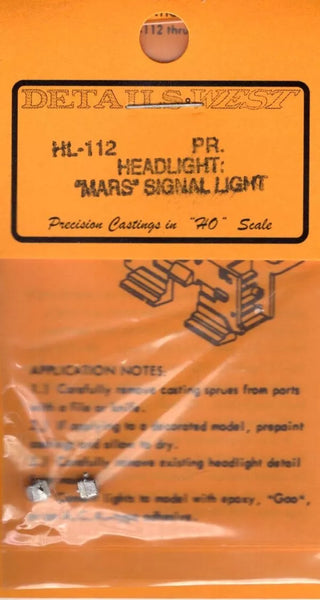 HO Scale Details West HL-112 PR. Headlight "Mars" Signal Light ...