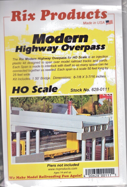 HO Scale Rix Products 628-111 Modern Highway Overpass – Sidetrack Hobby