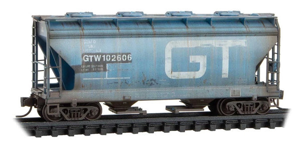 N Scale Micro Trains 983 05 074 Grand Trunk ACF 2-Bay Covered Hopper 2 ...