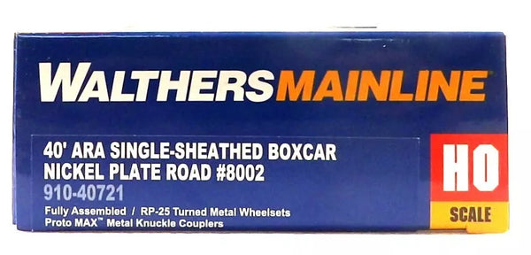 HO Walthers 910-40721 Nickle Plate NKP 8002 40' Single Sheathed Boxcar ...