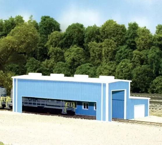 N Scale Pikestuff 541-8008 Blue 40 x 80' Atkinson Engine Facility Buil ...