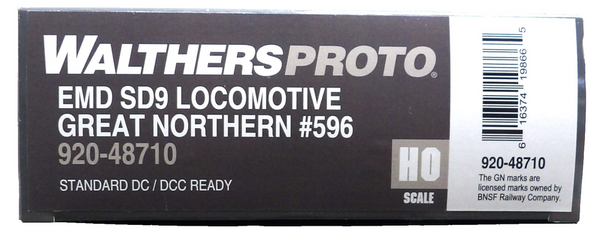 HO Scale Walthers Proto 920-48710 Great Northern #596 SD9 DCC Ready ...