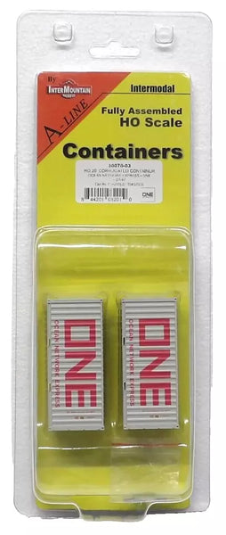 HO InterMountain A-Line 30070-03 ONE Gray 20' Containers w/Corrugated ...