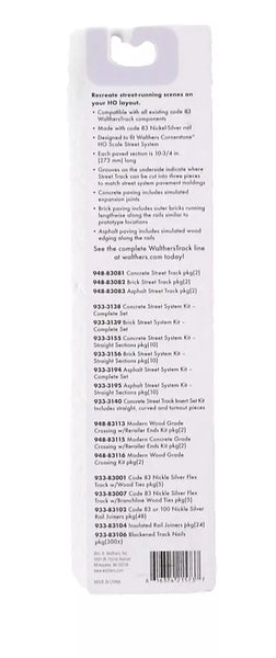 HO Scale Walthers 948-83083 Code 83 Asphalt Street Track (2) pcs ...