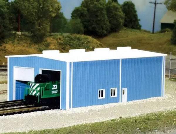 N Scale Pikestuff 541-8007 Blue 40 x 80' 2-Stall Enginehouse Building ...