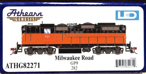 HO Scale Athearn Genesis G82271 Milwaukee Rood MILW 282 GP9 DCC Ready ...