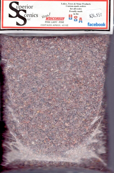 HO Scale Superior Scenics Pink Lady Fine Ballast 42 oz Bag – Sidetrack ...
