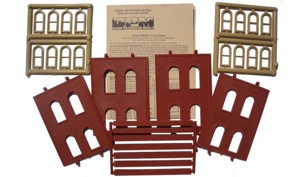 HO Scale Design Preservation 30108 Two-Story Wall Sections w/4 Arched ...