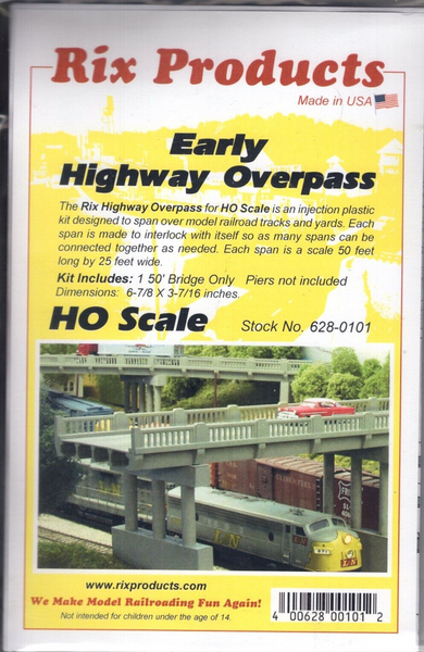 HO Scale Rix Products 628-101 Early Highway Overpass – Sidetrack Hobby
