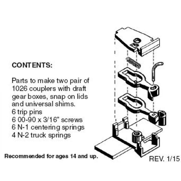 N Scale Micro Trains 102013 Unassembled Body Mount Coupler Adaptor Gon ...