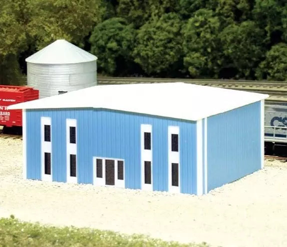 N Scale Pikestuff 541-8010 Blue 50' x 40' Two-Story Modern Office Buil ...
