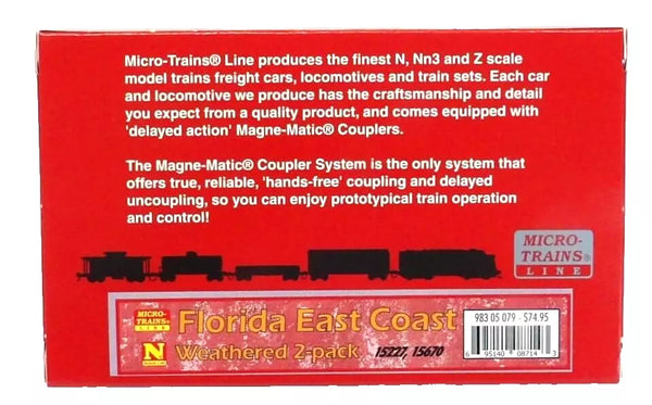 N Scale Micro Trains 98305079 Florida East Coast FEC Ortner 3-Bay Hopp ...