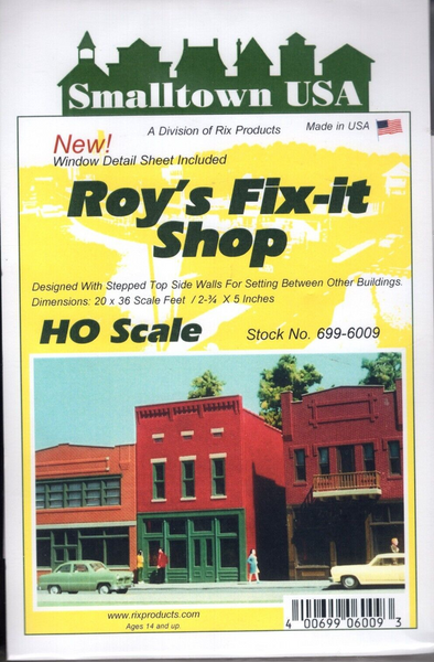 HO Scale Smalltown USA 699-6009 Roy's Fix-It Shop Kit – Sidetrack Hobby