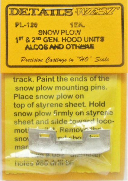HO Scale Details West PL-120 1st & 2nd Generation Hood Units Snow Plow ...