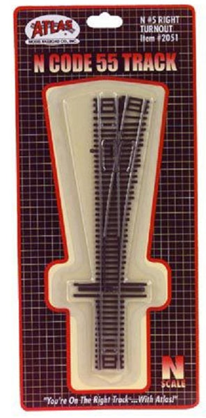 N Scale Atlas 2051 Code 55 #5 Right-Hand Turnout – Sidetrack Hobby