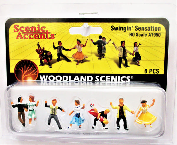 HO Scale Woodland Scenics A1950 Dancing Swingin' Sensation Figures (6 ...