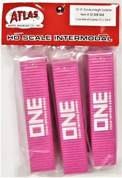 HO Scale Atlas 20006545 ONE Ocean Network Express TTLU Set #1 40' Stan ...